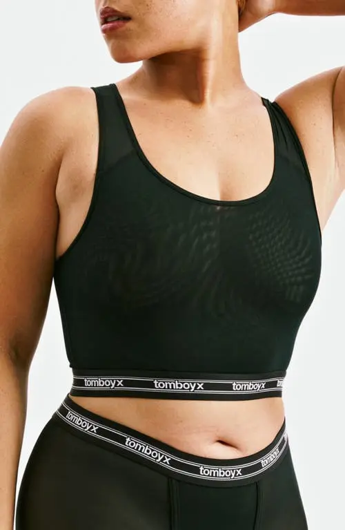 TOMBOYX Powermesh Longline Bralette - Black