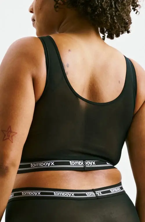 TOMBOYX Powermesh Longline Bralette - Black