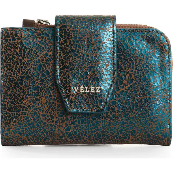 VELEZ Foil Leather Wallet - Blue