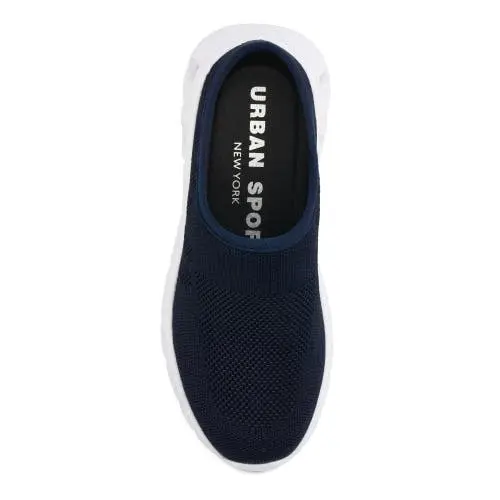 URBN SPORT BY JSLIDES Carla Knit Sneaker Mule - Navy