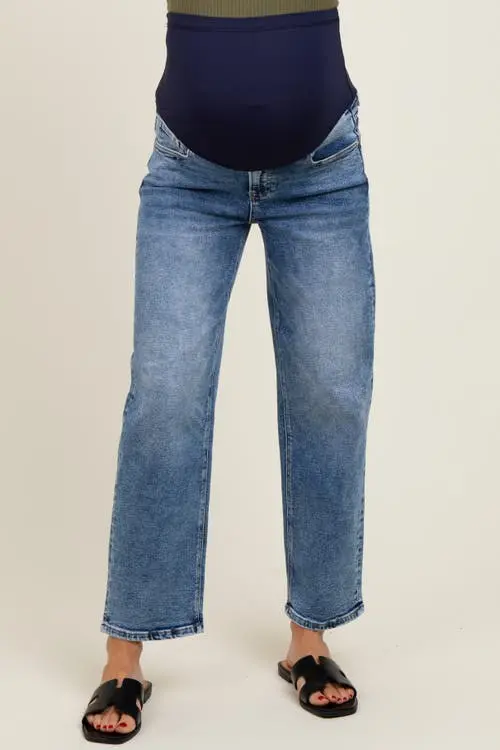 PINKBLUSH Slim Ankle Maternity Jeans - Blue