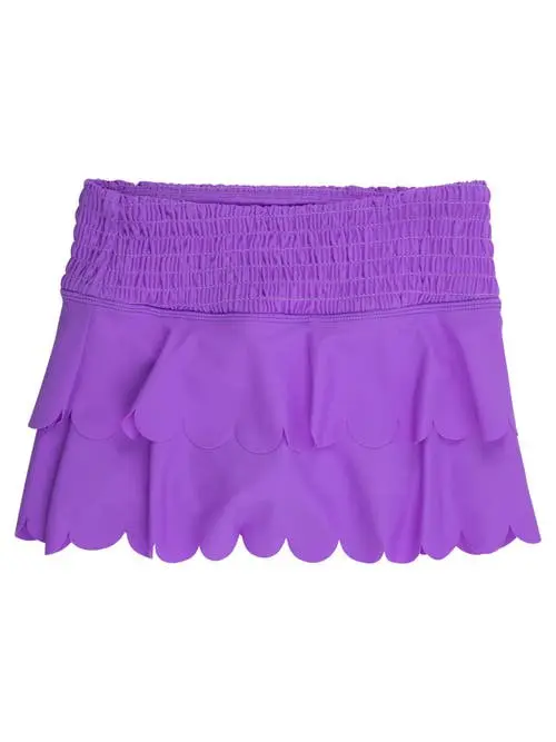 RUFFLEBUTTS Upf 50+ Active Tiered Flare Skort - Neon Purple