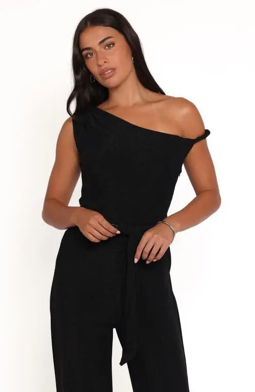 PETAL & PUP Katarina Metallic One-shoulder Jumpsuit