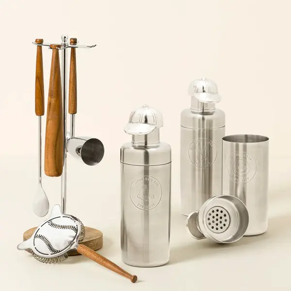 UNCOMMON GOODS Batter Up Mlb Cocktail Shaker & Bar Tool Set - Baseball Bar Tools - No Shaker