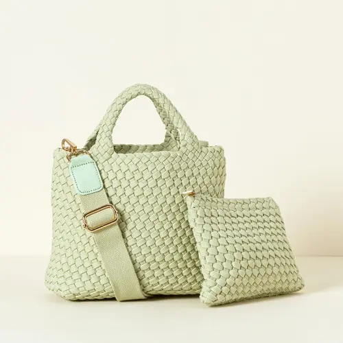 UNCOMMON GOODS Woven Shoelace Crossbody - Small Mint