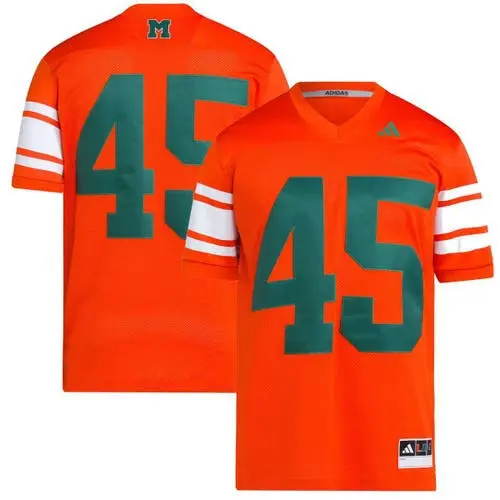 Adidas Miami Hurricanes #45 Football Icon Premier Jersey - Orange