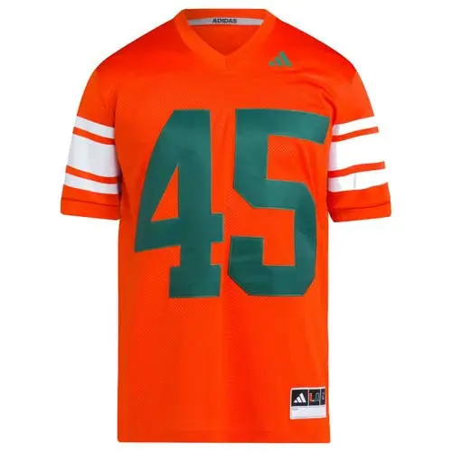 Adidas Miami Hurricanes #45 Football Icon Premier Jersey - Orange
