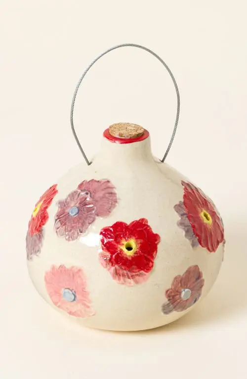UNCOMMON GOODS Ceramic Hummingbird Feeder - Multi