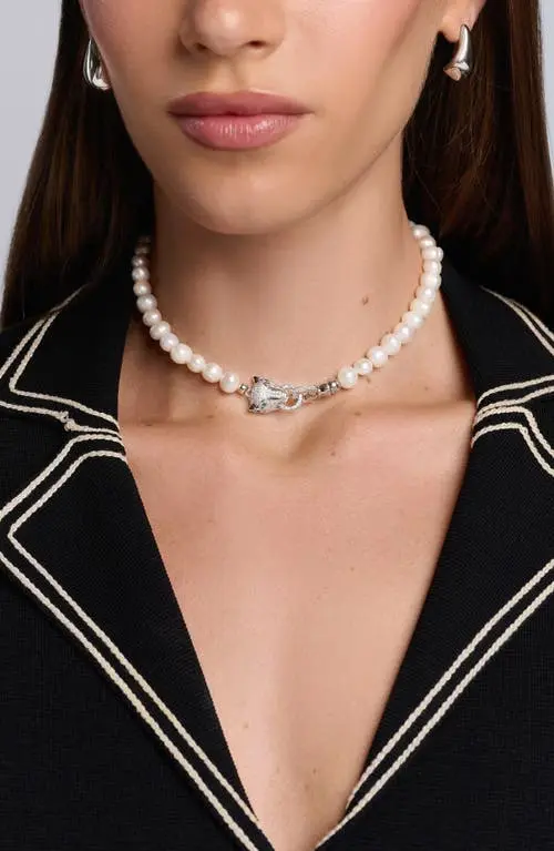 NIALAYA Panther Head Pearl Choker