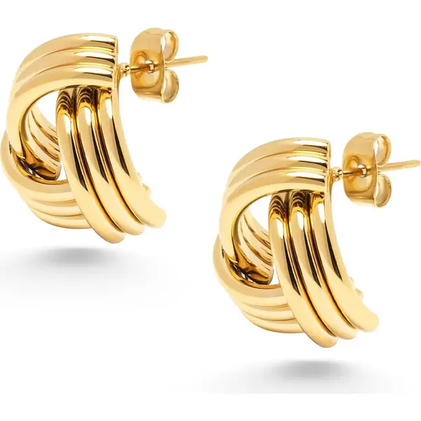 NIALAYA Knot Stud Earrings - Gold