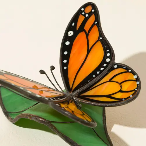 UNCOMMON GOODS Stained Glass Butterflies With A Message
