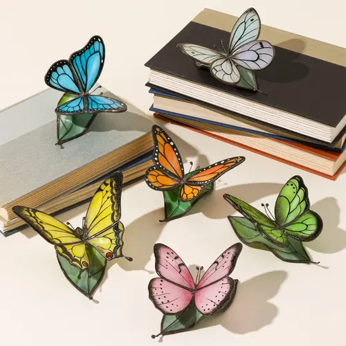 UNCOMMON GOODS Stained Glass Butterflies With A Message