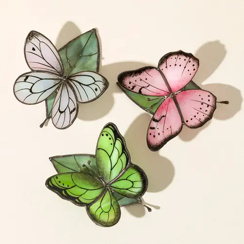 UNCOMMON GOODS Stained Glass Butterflies With A Message