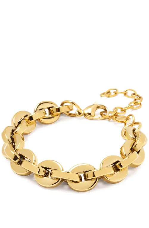 NIALAYA JEWELRY Plated Stainless Steel Chain Link Bracelet - Gold