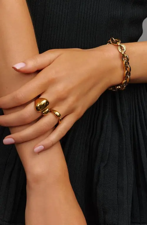 NIALAYA JEWELRY Plated Stainless Steel Chain Link Bracelet