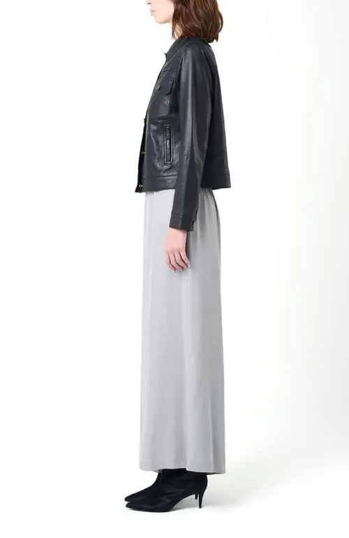 VELEZ Kalaha Leather Trucker Jacket - Black