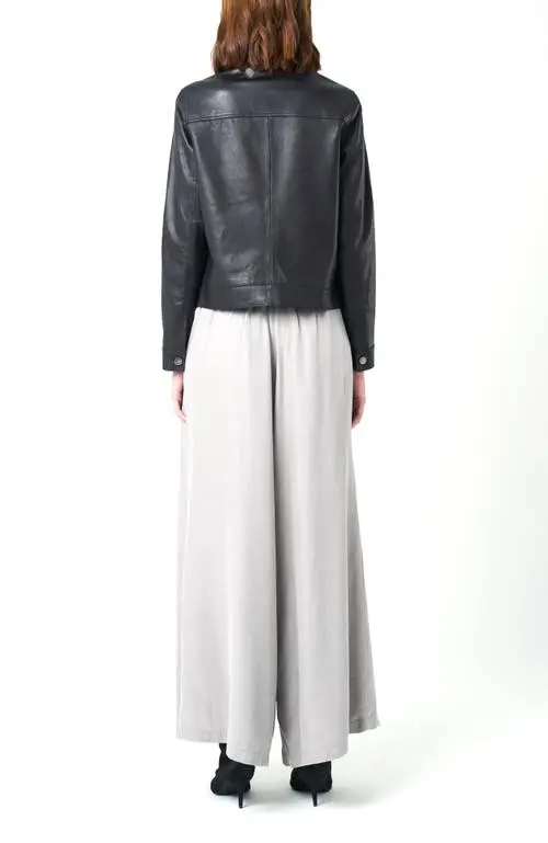 VELEZ Kalaha Leather Trucker Jacket - Black