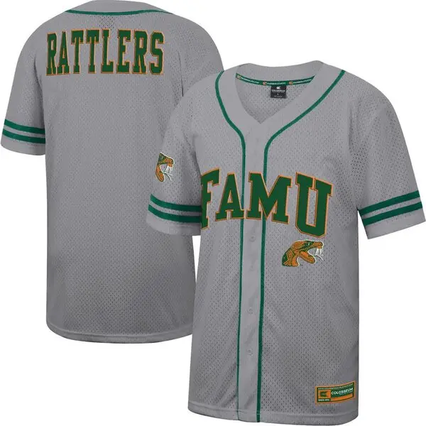 COLOSSEUM Florida A&m Rattlers Free Spirited Baseball Jersey - Gray