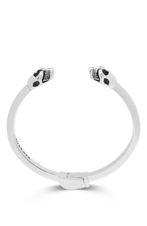 NIALAYA JEWELRY Sculpted Skull Stainless Steel Bangle