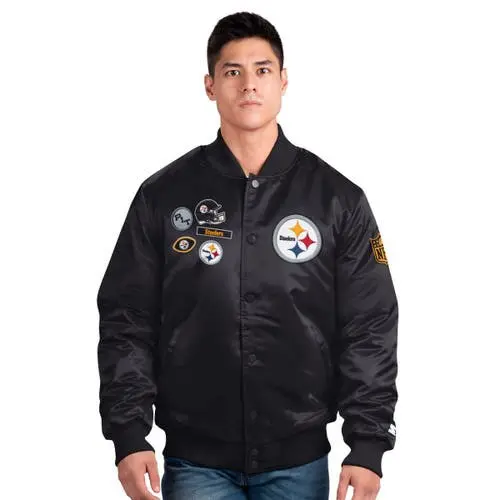 STARTER Pittsburgh Steelers Satin Varsity Jacket