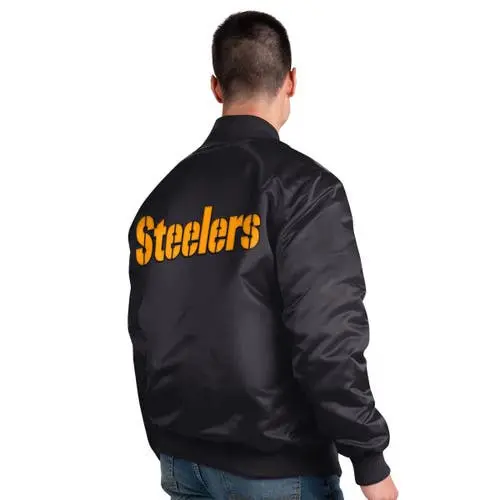 STARTER Pittsburgh Steelers Satin Varsity Jacket