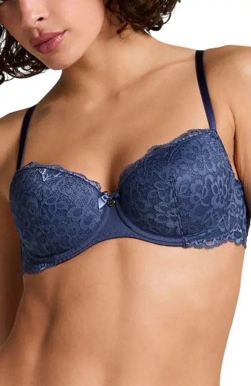 Hunkemoller Marine Padded Underwired Bra - Blue Indigo