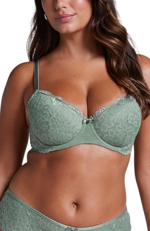 Hunkemoller Marine Padded Underwired Bra - Iceberg Green