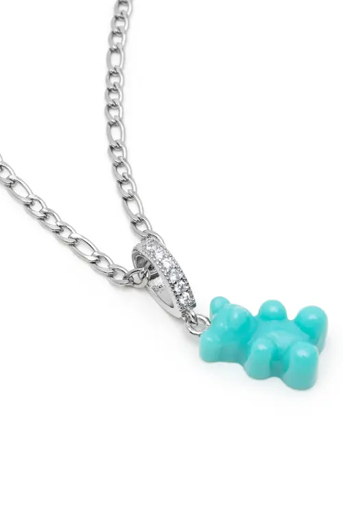 NIALAYA Turquoise Gummy Bear Stainless Steel Necklace - Silver/turquoise Bear