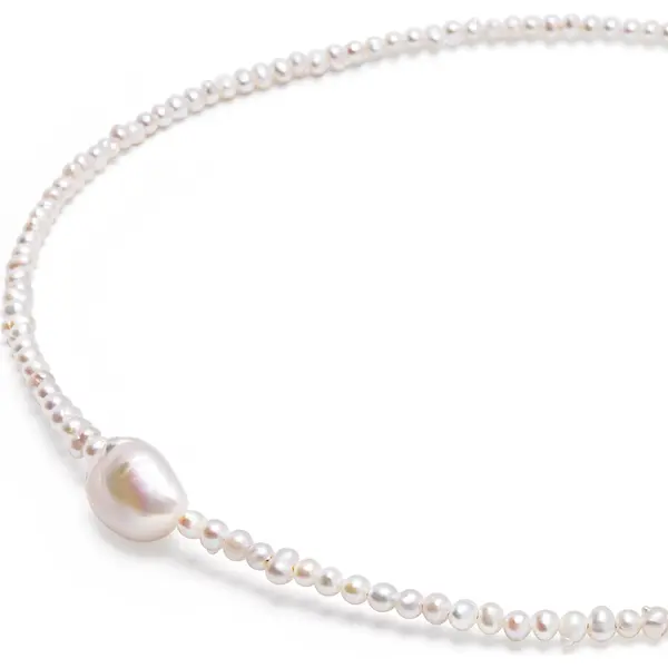 NIALAYA Seed Pearl Choker Necklace - White