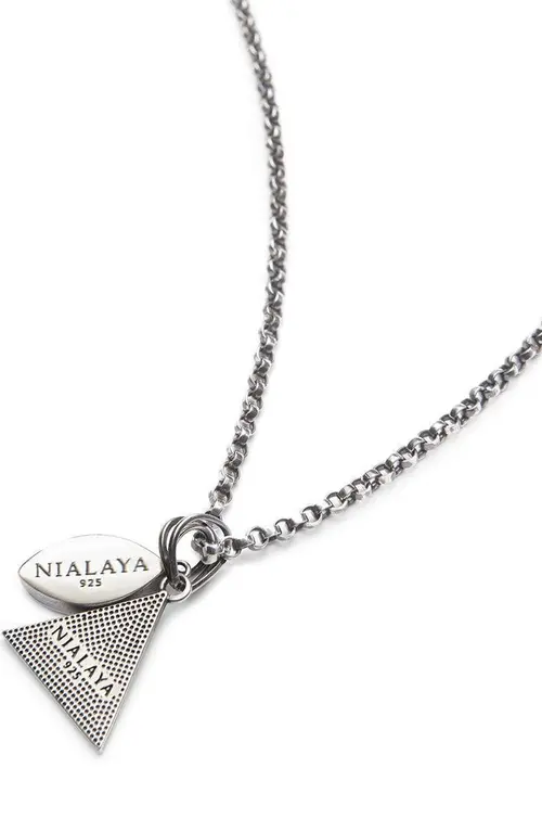 NIALAYA Evil Eye And Eye Of Ra Pendant Necklace - Silver/turquoise