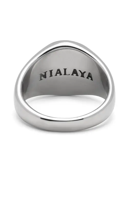 NIALAYA JEWELRY Stainless Steel Crest Ring