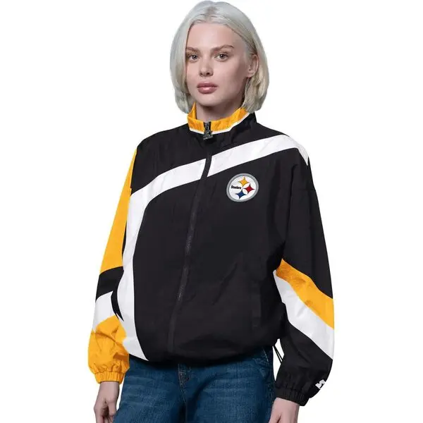 STARTER Pittsburgh Steelers Vintage 1st Quarter Full-zip Windbreaker - Black