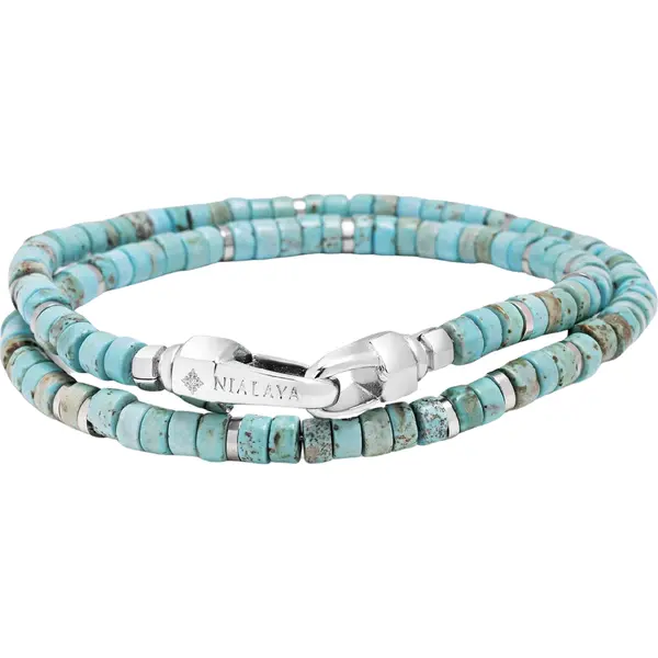 NIALAYA JEWELRY Heishi Wrap Bracelet - Turquoise