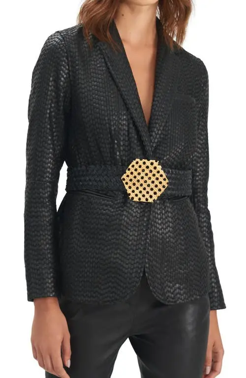 VELEZ Tatacoa Woven Leather Blazer