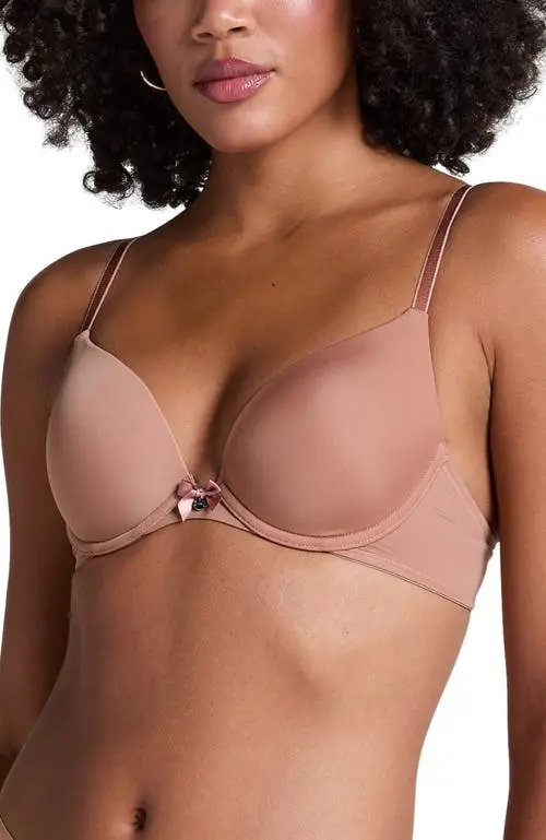 Hunkemoller Plunge Padded Underwired Bra - Light Brown