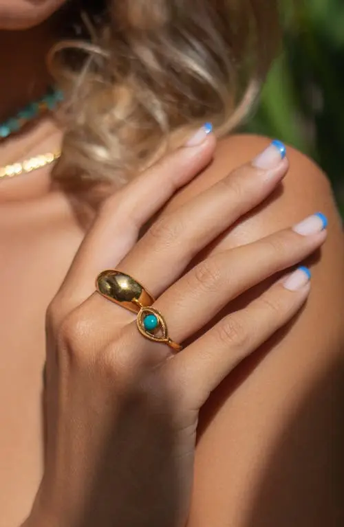 NIALAYA Skyfall Turquoise Evil Eye Ring