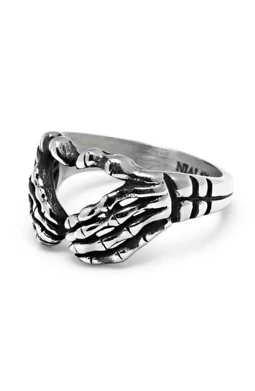 NIALAYA JEWELRY Skeleton Hand Ring - Silver