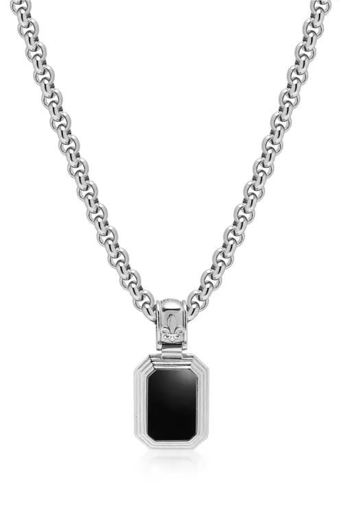NIALAYA JEWELRY Sterling Silver Necklace With Reversible Pendant - Turquoise/black Onyx