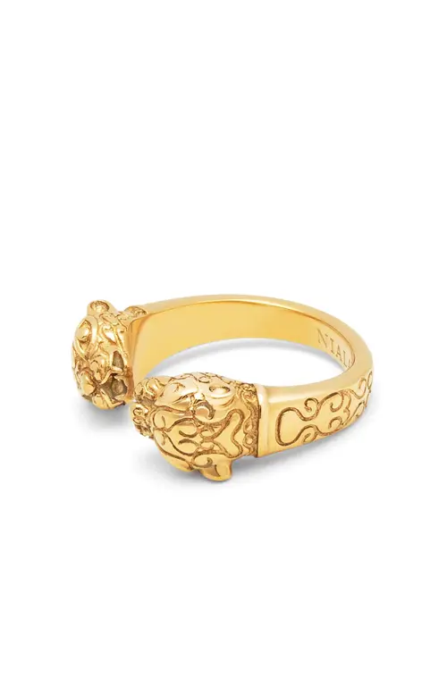NIALAYA JEWELRY Panther Motif Ring With 18k Plating - Gold