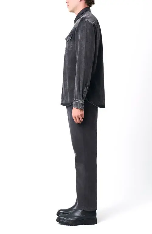 VELEZ Alcor Long-sleeve Cotton Overshirt With Leather Details - Black