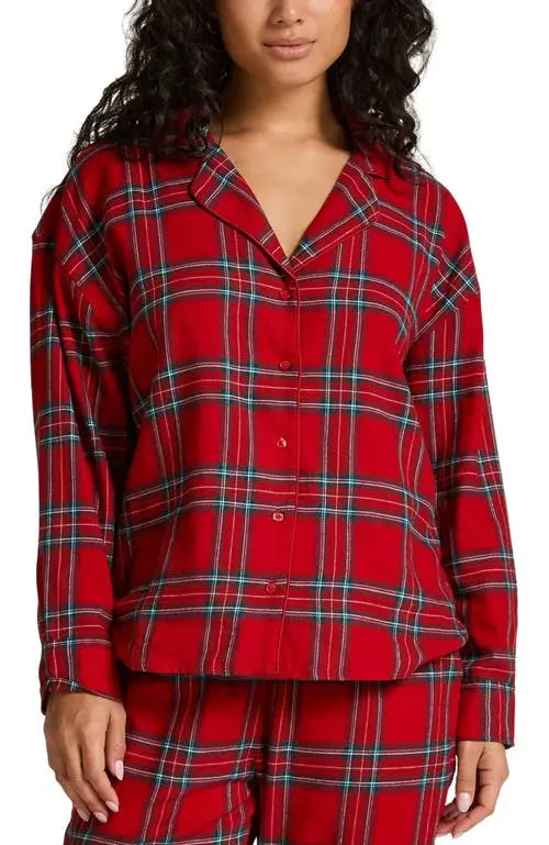 Hunkemoller Flannel Pyjama Top - Red