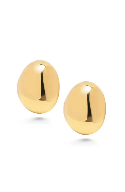 NIALAYA Vintage Oval Stud Earrings - Gold