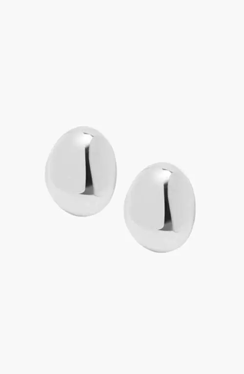 NIALAYA JEWELRY Vintage Oval Stud Earrings - Silver