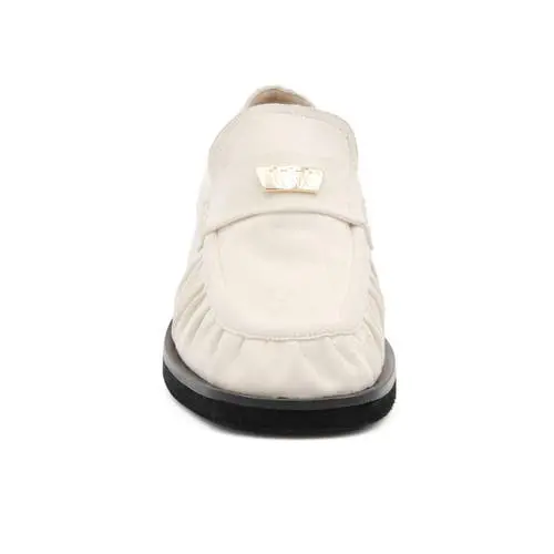 VALENTINA RANGONI Cortina Block Heel Loafer - White