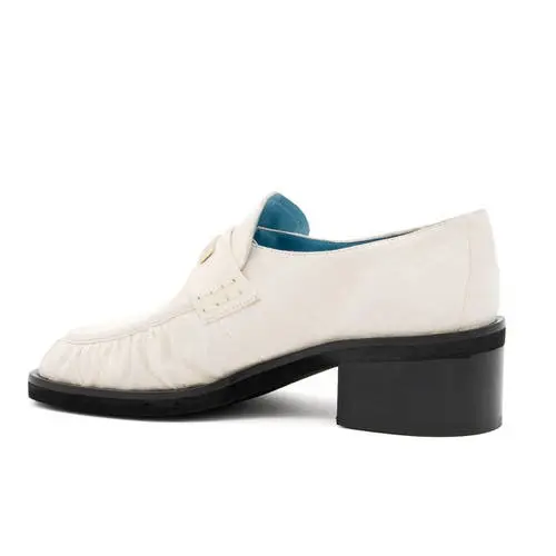 VALENTINA RANGONI Cortina Block Heel Loafer - White