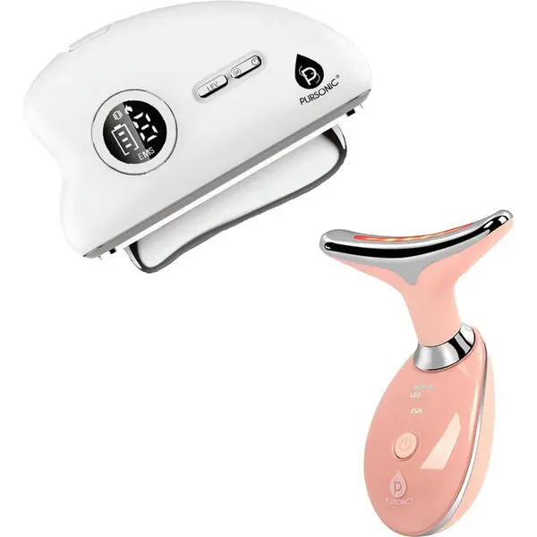 PURSONIC Radiance Duo 7-in-1 Led Light Therapy Beauty Face & Body Wands - White
