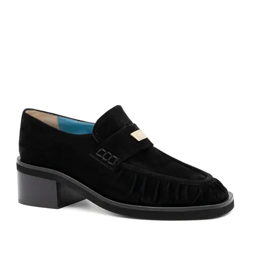 VALENTINA RANGONI Cortina Block Heel Loafer - Black