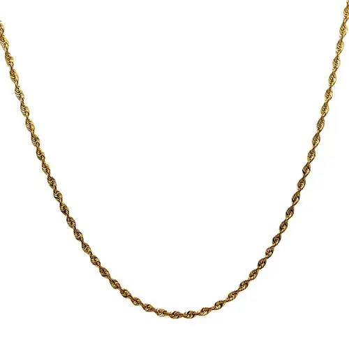 ANCONA JEWELRY 14k Gold 3.00 Mm Rope Chain Necklace - Yellow