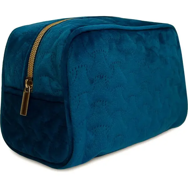 YOUZEY The Riviera Velvet Cosmetic Case - Teal Blue