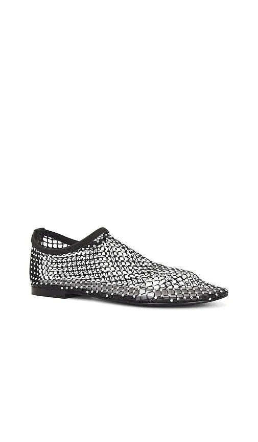 Steve Madden Mino Embellished Mesh Flats - Black